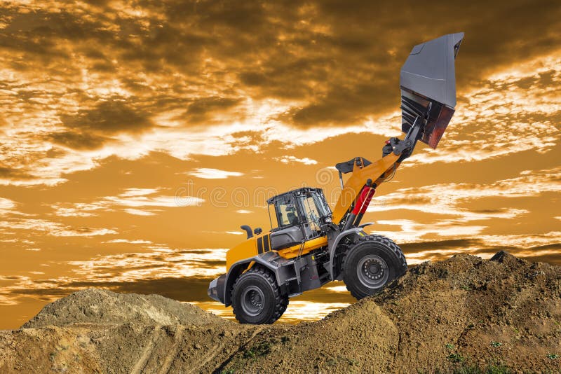 Excavator Working on Construction Site Stock Image - Image of loader ...