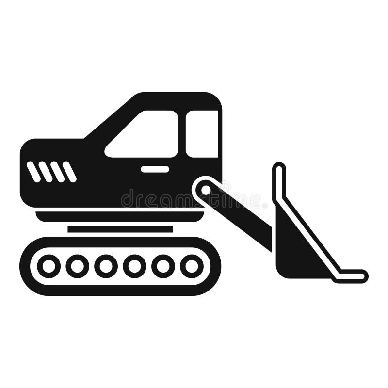 Excavator Working on a Construction Site Icon Showing Digger in Action ...
