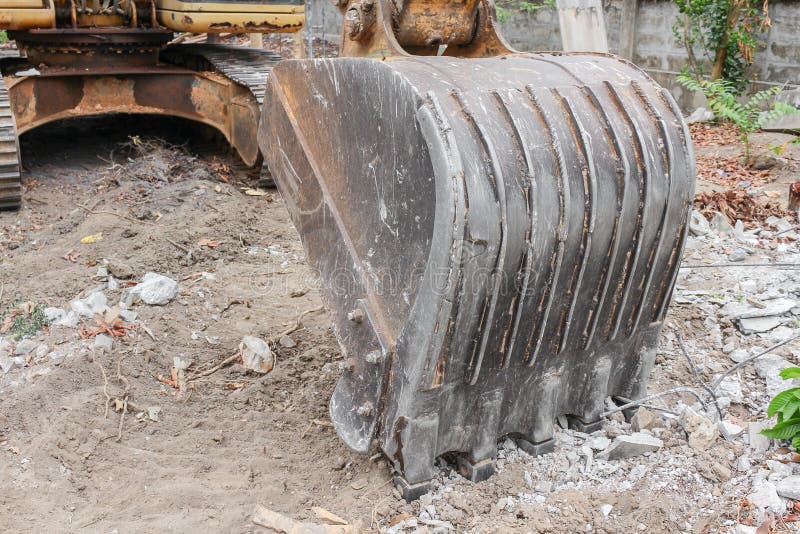 Excavator Working Destruction in Work Outdoor Construction Stock Image ...