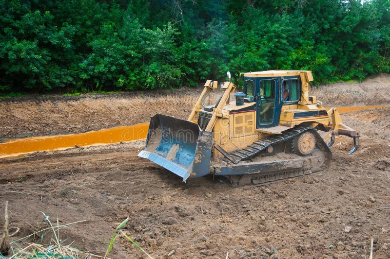 Excavator Working with Earth Stock Image - Image of yellow, bucket ...