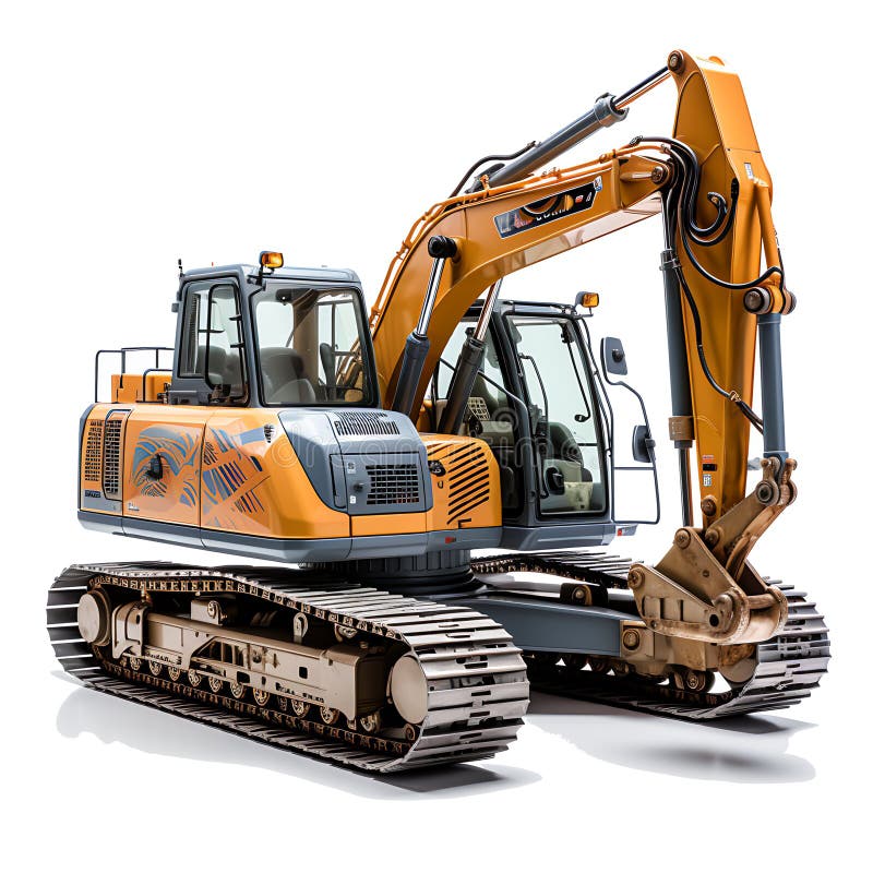 Excavator Working on Industrial Construction Site Heavy Machinery in ...