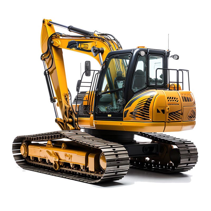 Excavator Working on Industrial Construction Site Heavy Machinery in ...