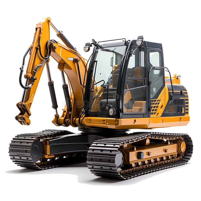 Excavator Working on Industrial Construction Site Heavy Machinery in ...
