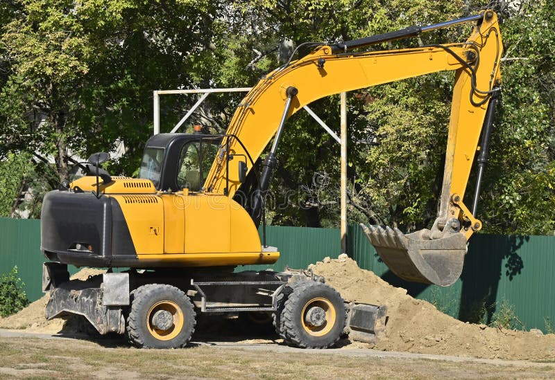 Excavator Working with Soil Stock Image - Image of loader, excavator ...