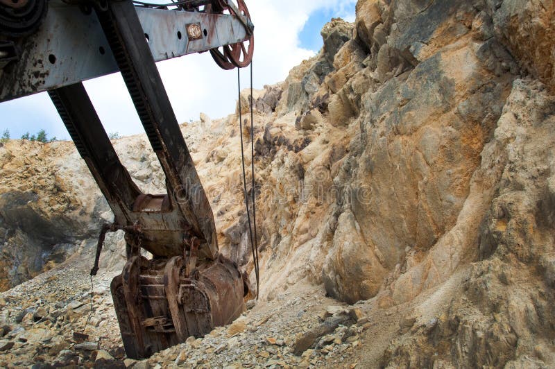 Excavator Working in a Stone Quarry Stock Image - Image of adventure ...