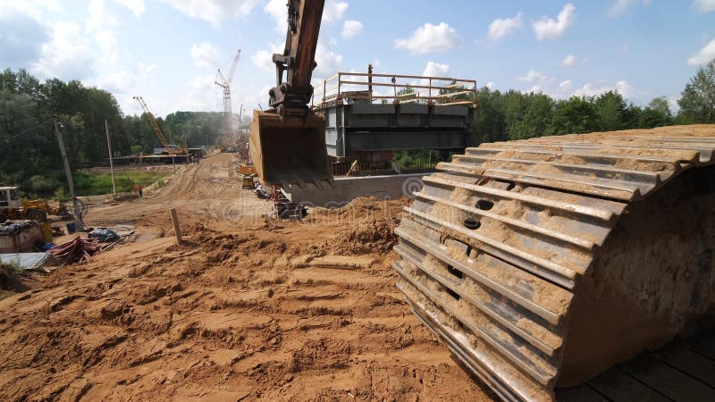 Excavator Works on a Construction Site, the Process of Building a New ...