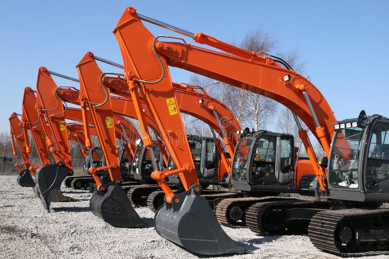 Excavators stock image. Image of diggers, machinery, industrial - 4886345