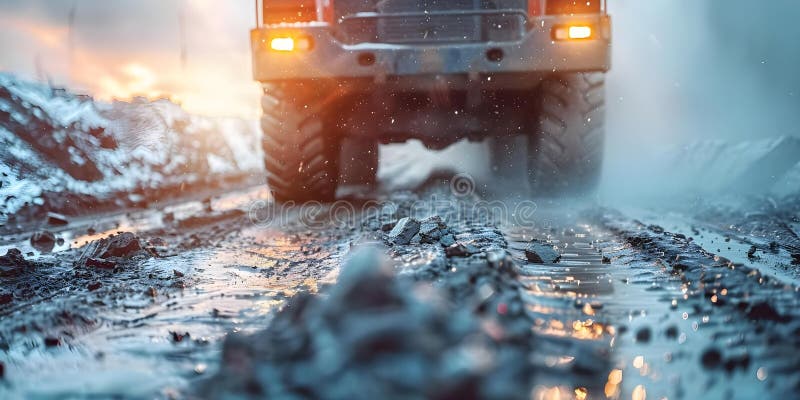 Excavators in Action: Construction Site Work. Concept Heavy Machinery ...