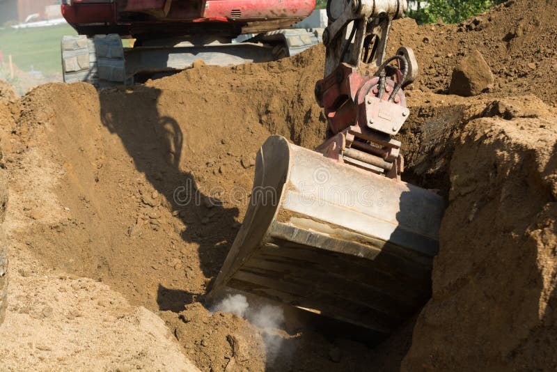Excavators Digging on Hard Ground Stock Image - Image of commencement ...