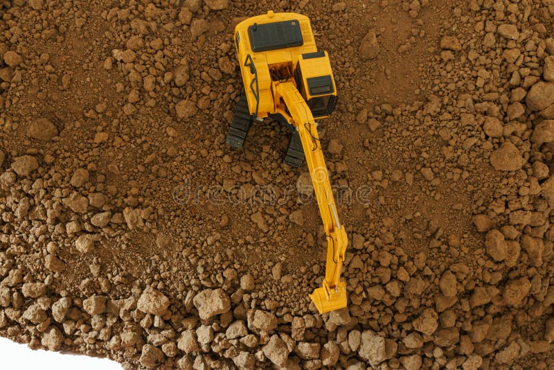 Excavators are Digging Soil ,Top View Stock Image - Image of model ...