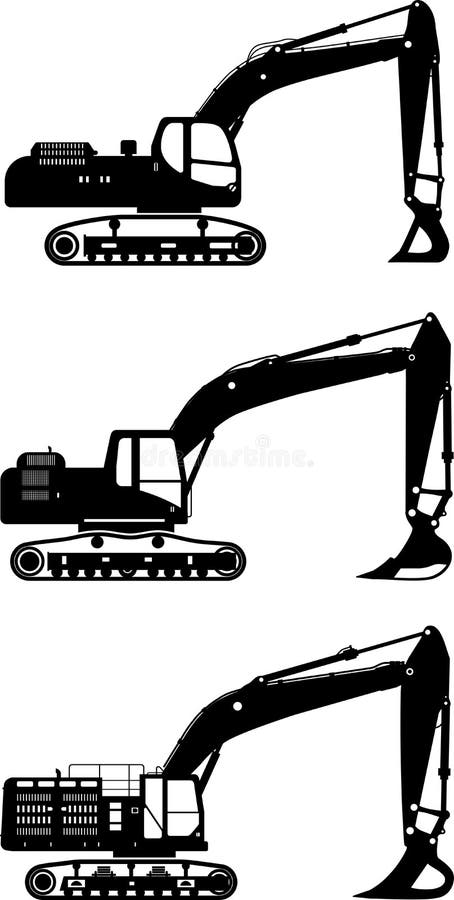 Outline of Backhoe Loader, Vector Illustration Stock Vector ... Outline of Backhoe Loader, Vector Illustration Stock Vector ...