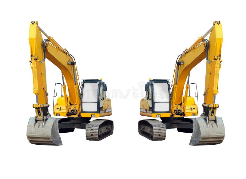 Modern Excavator Isolated on the White Background Stock Image - Image ...