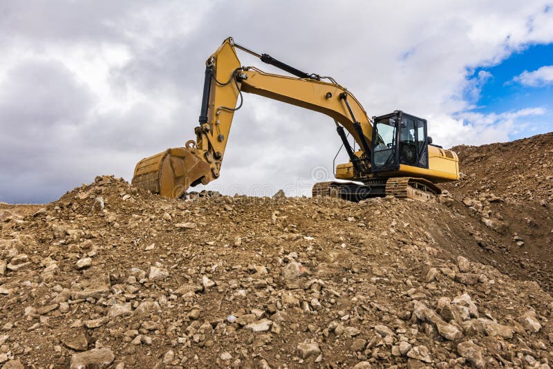 Excavators Machine in Construction Site Stock Image - Image of mover ...