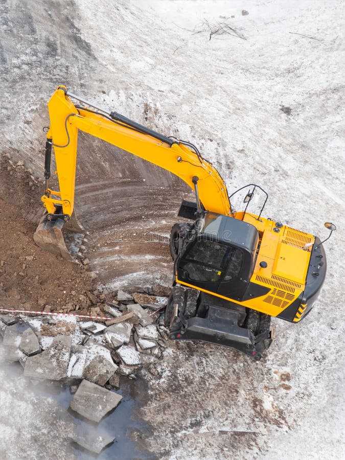 Excavators Machine in Construction Site Stock Photo - Image of outdoors ...