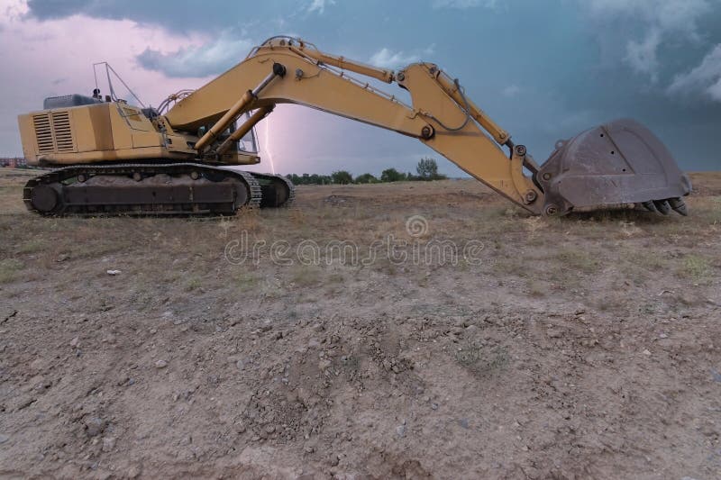 Excavators Machine in Construction Site Stock Photo - Image of site ...
