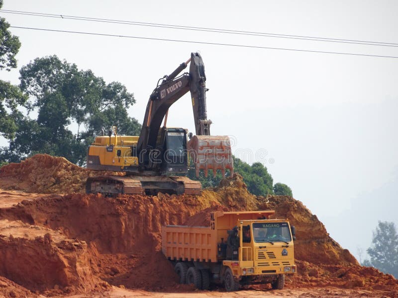 Excavators Machine at the Construction Site. it is Used To Excavate and ...