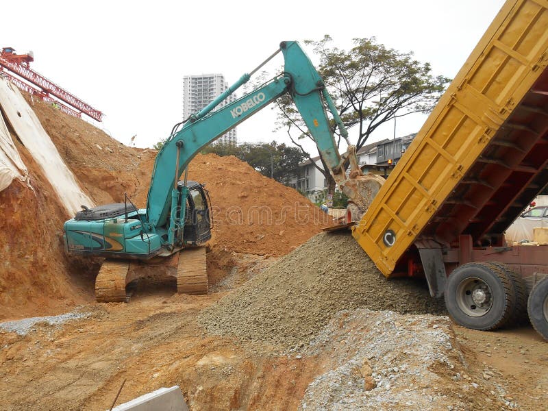 Excavators Machine at the Construction Site. it is Used To Excavate and ...