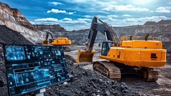 Excavators Working at Coal Mine Controlled by Artificial Intelligence ...