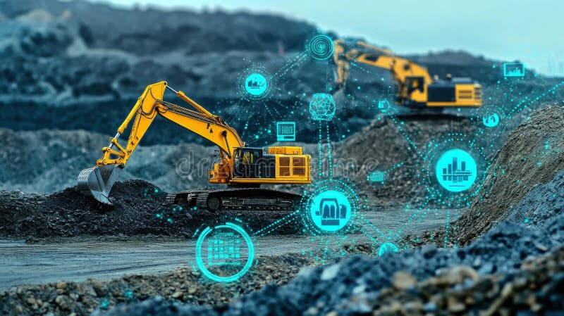 Excavators Working in a Quarry Using Artificial Intelligence ...