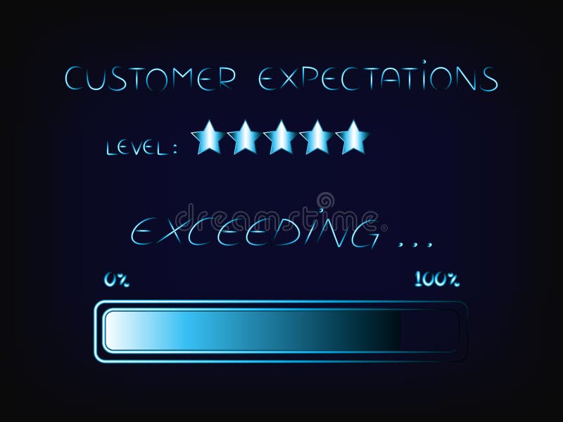 Exceeding Customer Expectations Progress Bar Stock Vector ...