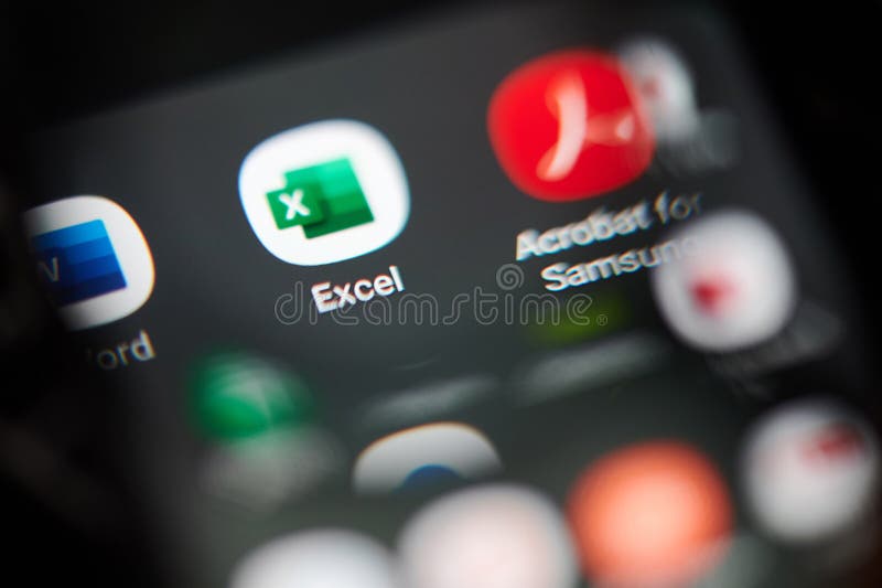 Excel Application Icon View Throw Magnifier Editorial Photo - Image of ...