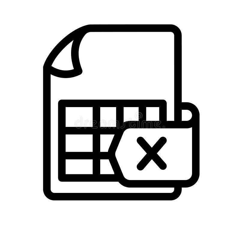 Excel Document File Paper Page Sheet Single Isolated Icon with Outline ... Excel Document File Paper Page Sheet Single Isolated Icon with Outline ...