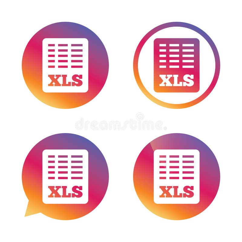 Excel File Document Icon. Download Xls Button Stock Illustration ...