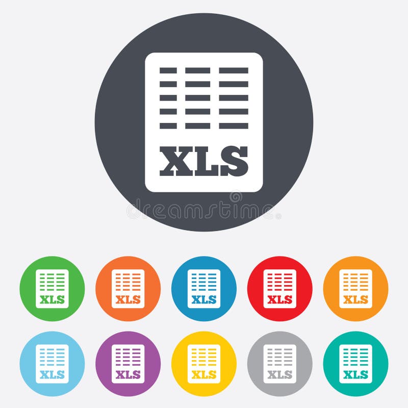 Excel File Document Icon. Download Xls Button Stock Illustration ...