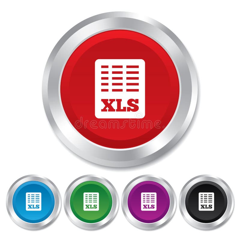 Excel File Document Icon. Download Xls Button Stock Vector ...