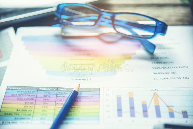 Excel Graph with Spreadsheet Document Showing Information Financial ...