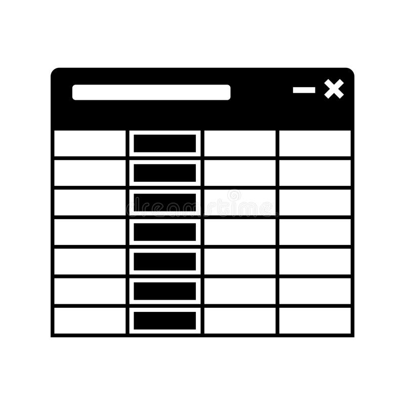 Excel, grid, table icon stock illustration. Illustration of spreadsheet ...