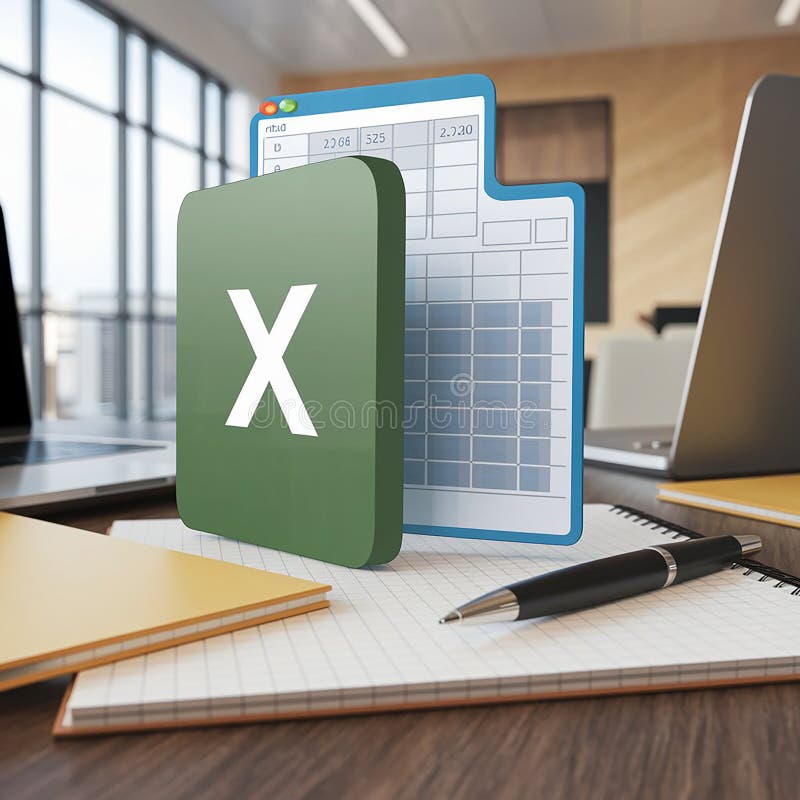 Excel Power - 3D Microsoft Office Excel in Action. Digital Data ...