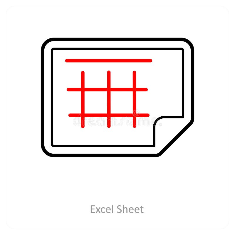 Excel Sheet and File Icon Concept Stock Illustration - Illustration of ...