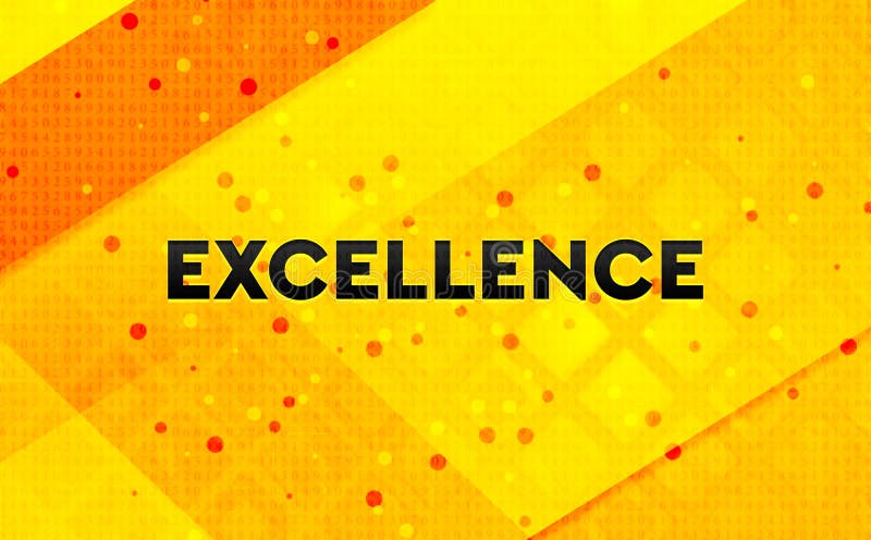 Excellence Abstract Digital Banner Yellow Background Stock Illustration ...