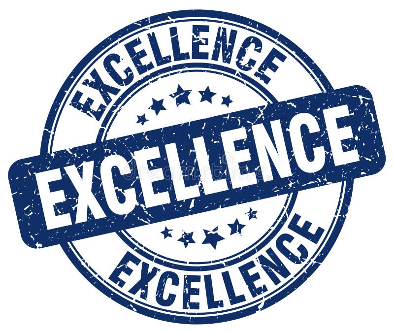 Excellence Blue Grunge Round Vintage Stamp Stock Vector - Illustration ...