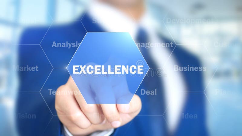 Businessman Hand Showing Excellence Word Stock Photo - Image of ...