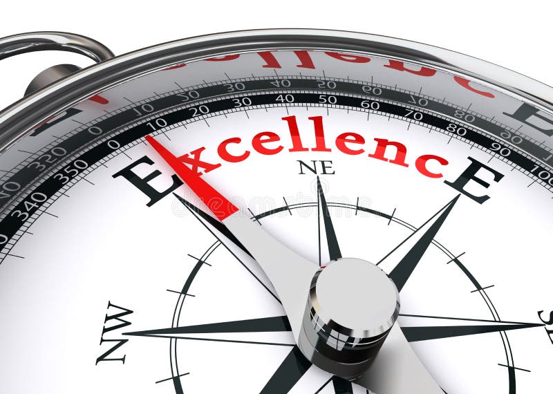 Excellence Conceptual Compass Stock Illustration - Illustration of ...