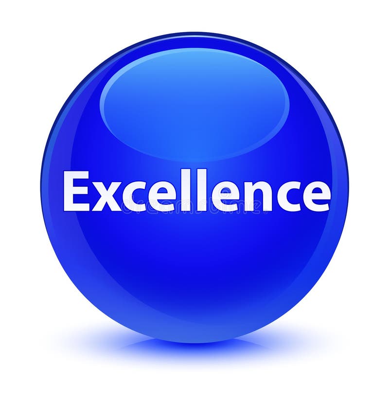 Excellence Glassy Blue Round Button Stock Illustration - Illustration ...
