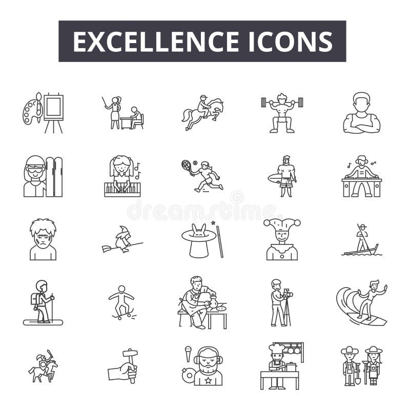 Excellence Line Icons for Web and Mobile Design. Editable Stroke Signs ...