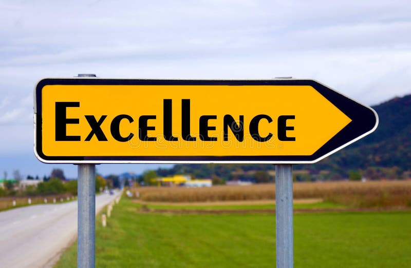 Excellence Sign with Up Arrow Stock Image - Image of distinction, blue ...