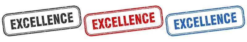 Excellence Square Isolated Sign Set. Excellence Stamp Stock Vector ...