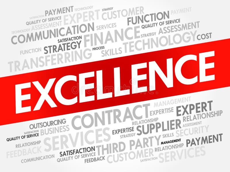 Excellence Word Vector Text with Golden Stars Trail and Handwritten ...