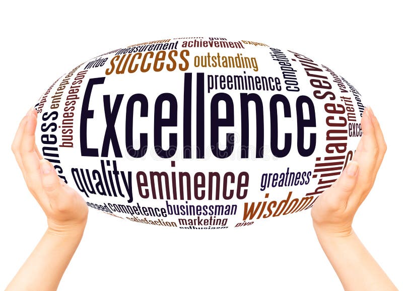 Excellence Word Vector Text with Golden Stars Trail and Handwritten ...