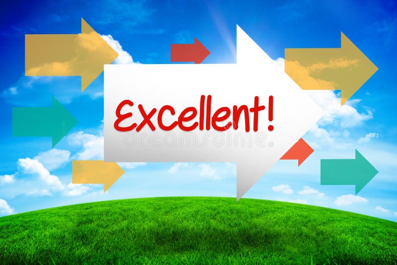 Excellent! Against Green Hill Under Blue Sky Stock Illustration ...