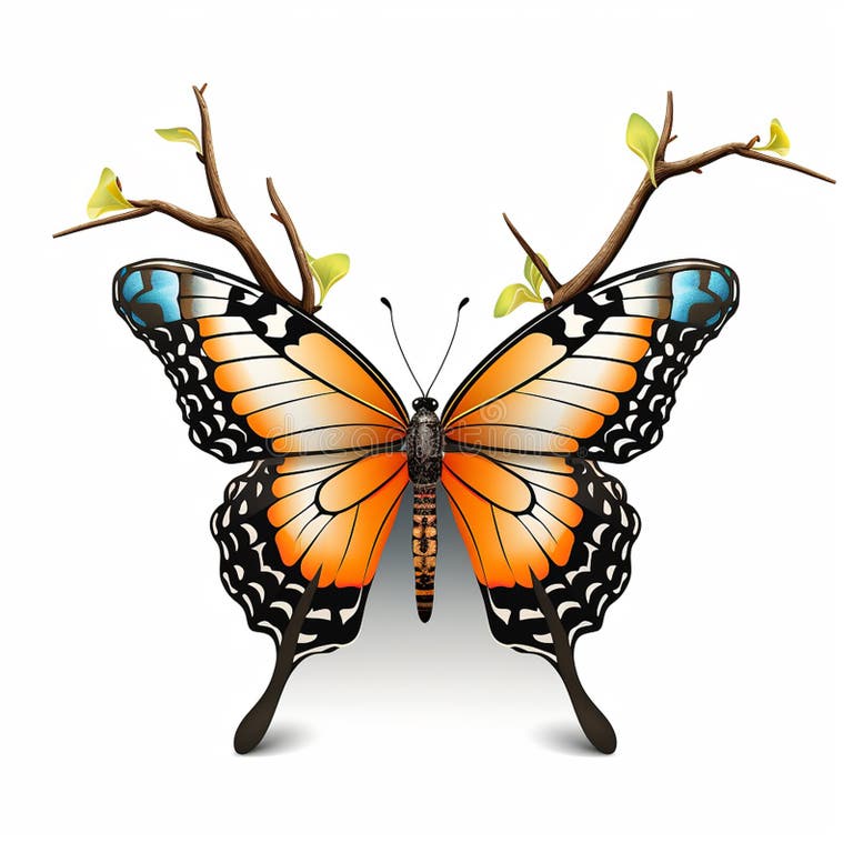Excellent Butterfly Collection Nurtured Diversity Stock Illustration - Illustration of flower ...