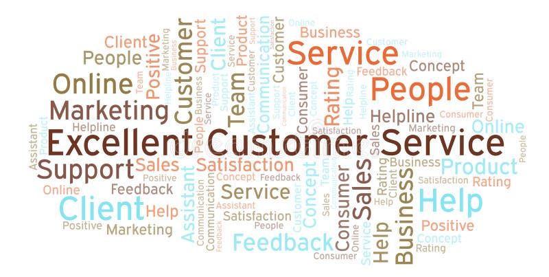 Excellent Customer Service Word Cloud. Stock Illustration ...