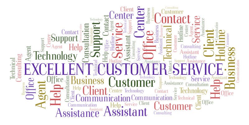 Excellent Customer Service Word Cloud. Stock Illustration ...