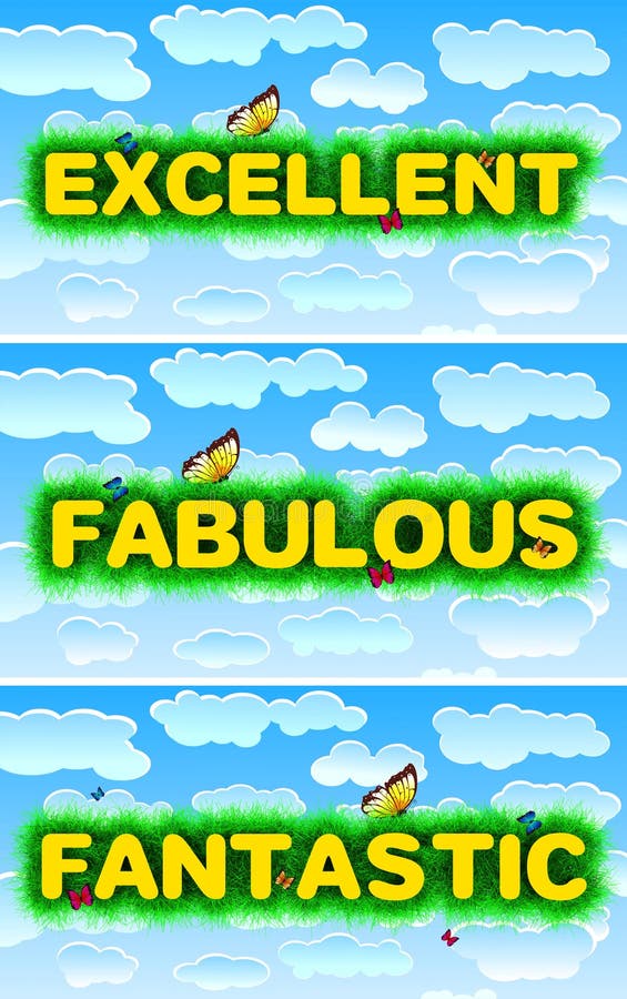 Excellent Fabulous Fantastic Stock Illustration - Illustration of cloud ...