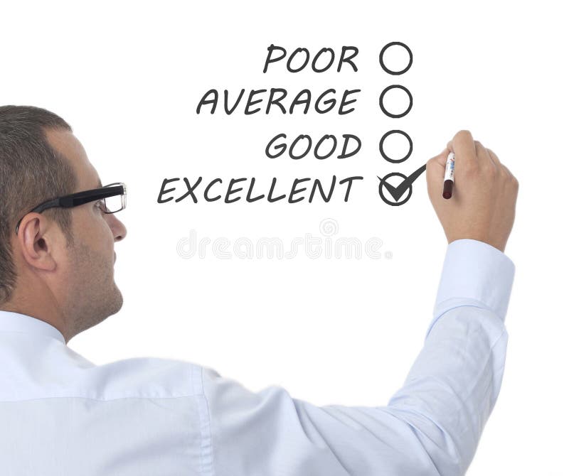 Excellent, Good, Average, Poor Stock Photo - Image of glasses ...