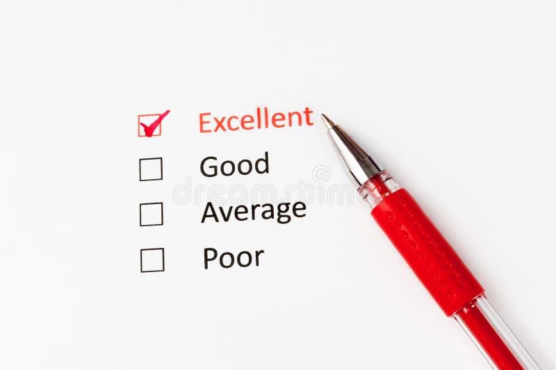 Excellent, Good, Average or Poor Stock Photo - Image of evaluate, exam ...